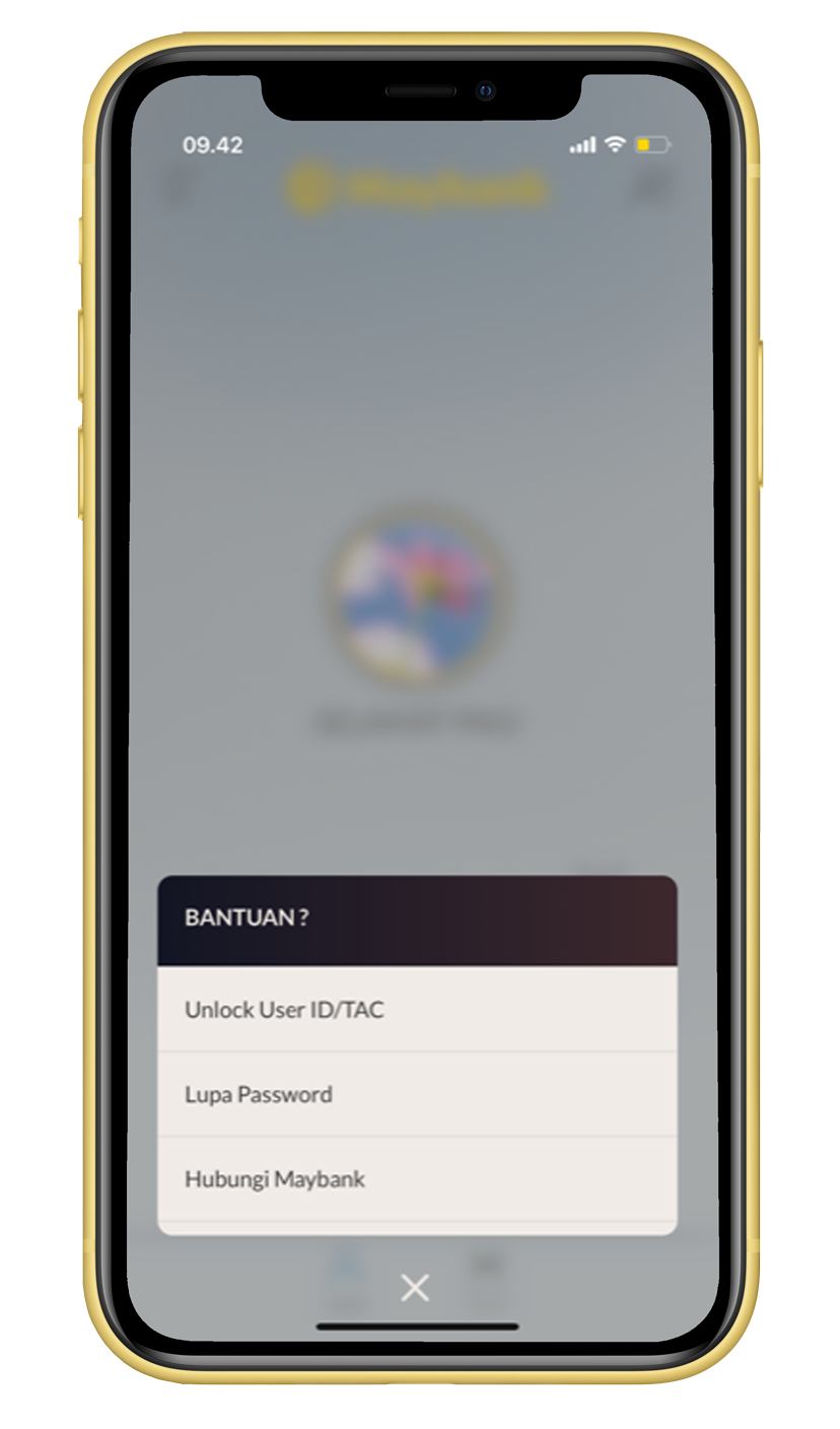 Reset password via M2U ID App