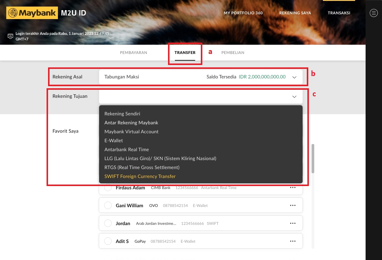 Panduan Transfer Valas