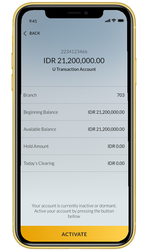 Aktivasi rekening dormant via M2U ID App