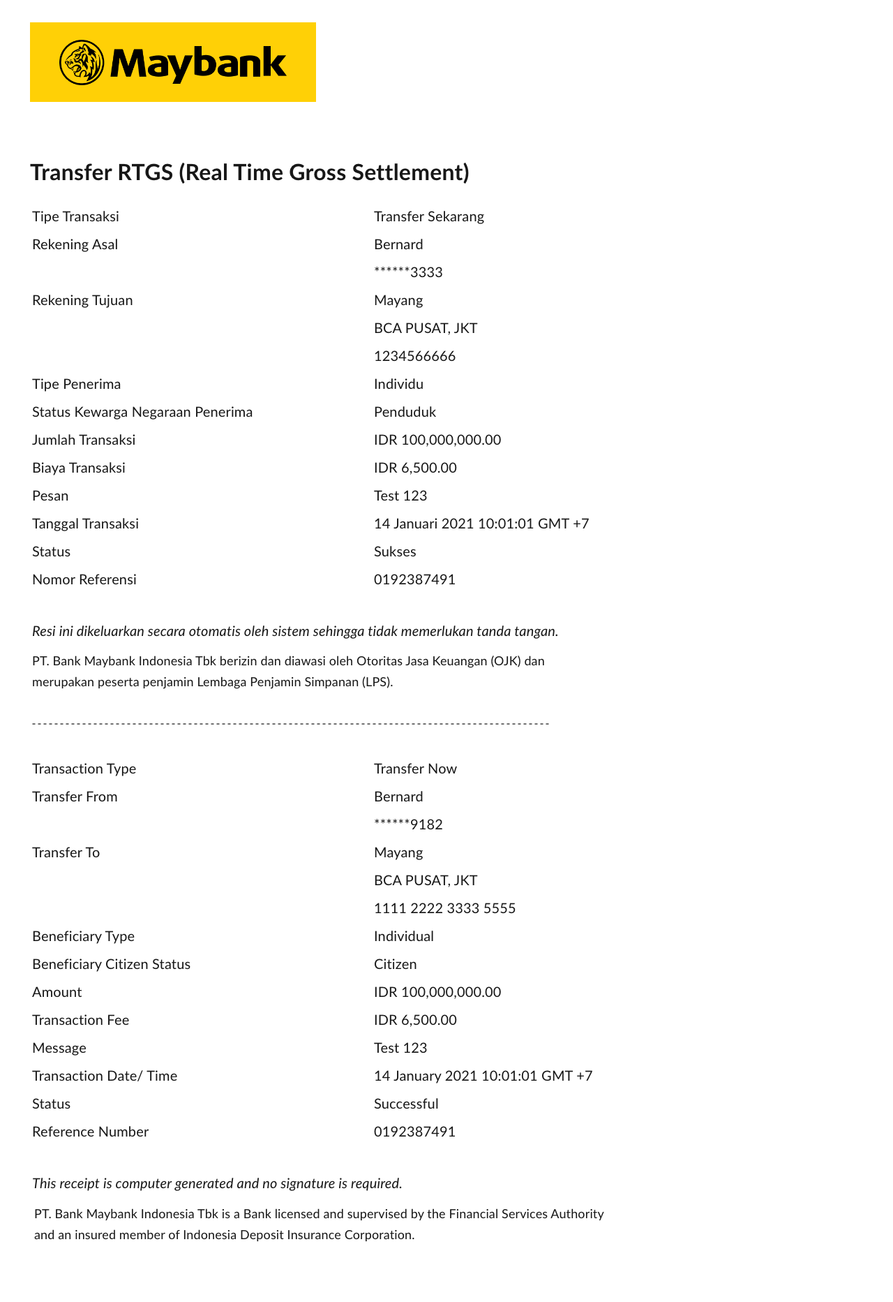 Panduan RTGS M2U ID Web
