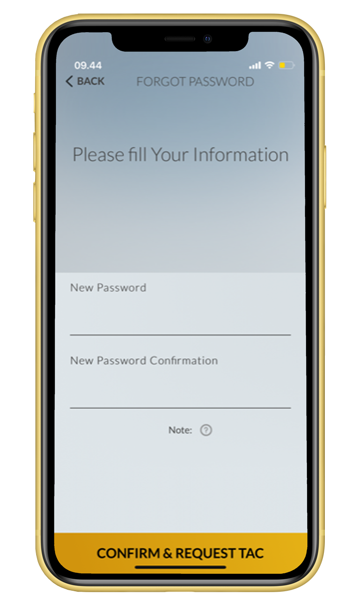Reset password via M2U ID App