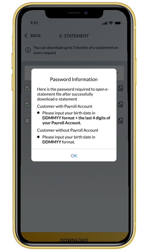 Komunikasi Statement via M2U ID App