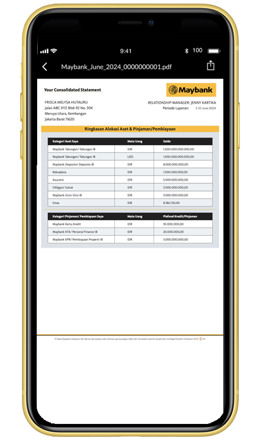 Komunikasi Statement via M2U ID App