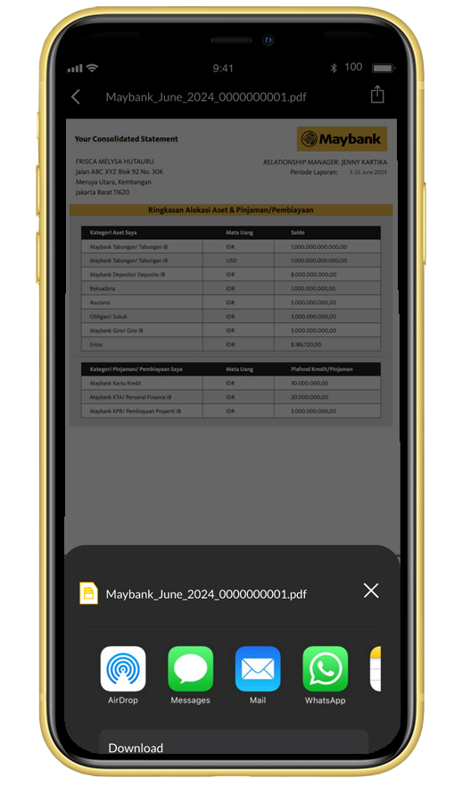 Komunikasi Statement via M2U ID App
