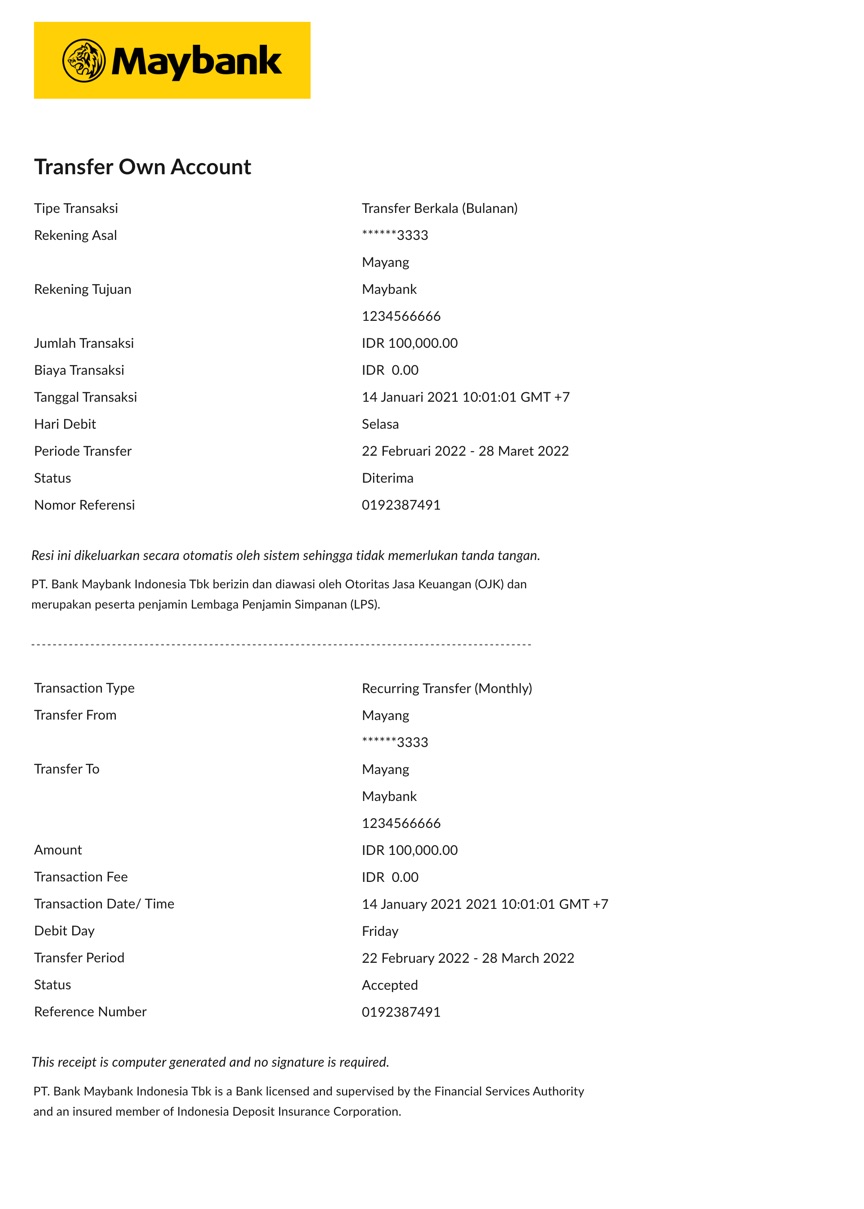 Kelola transaksi via M2U ID Web