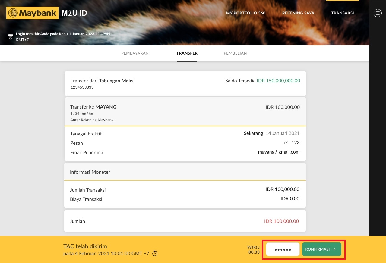 Panduan transfer antar Maybank