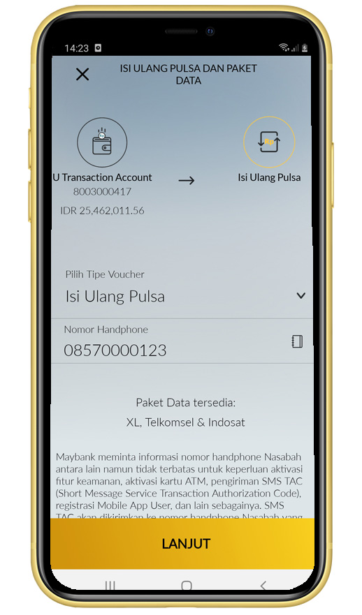 Panduan Pembelian Pulsa Prabayar dan Paket Data via M2U ID Web.