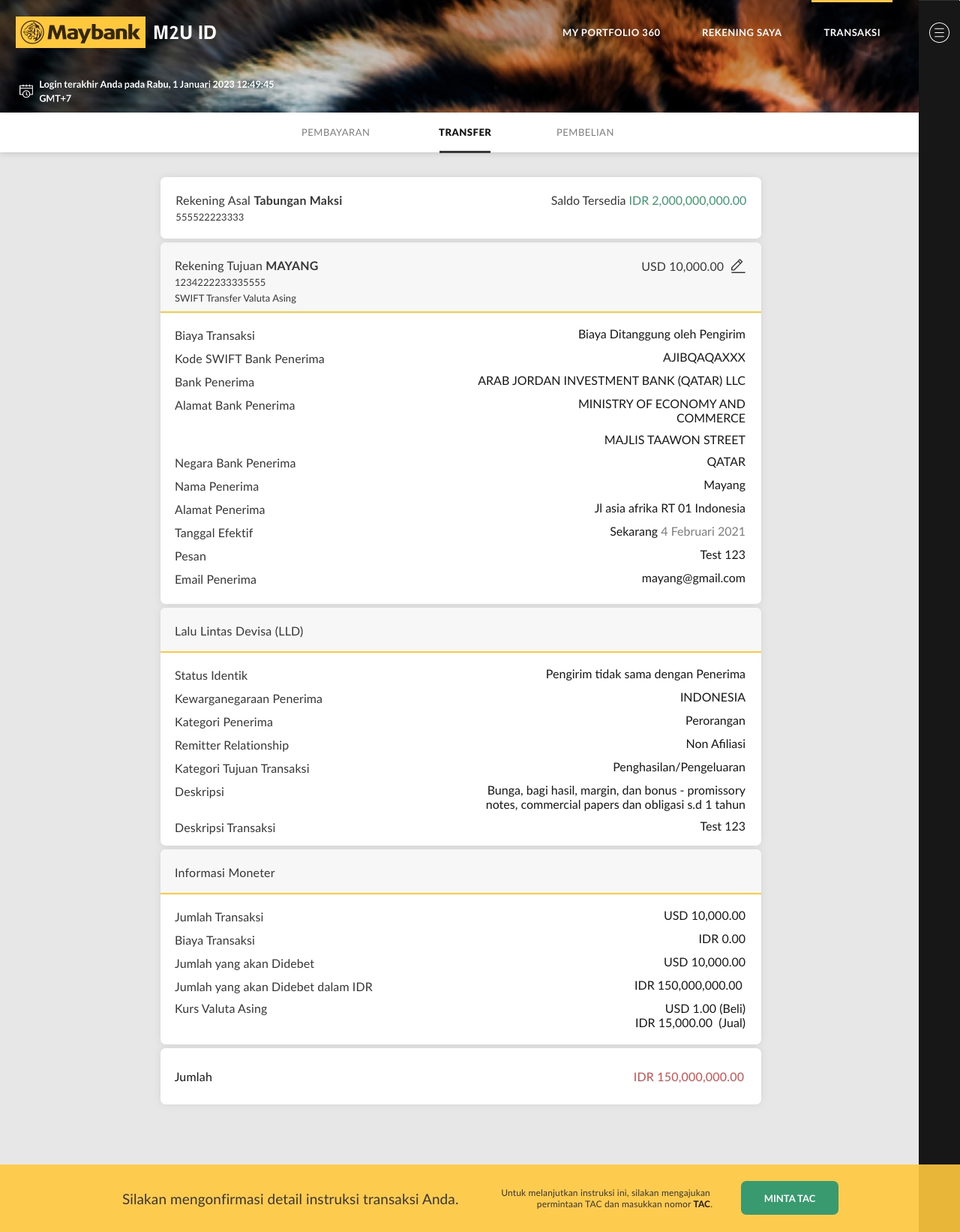 Panduan Transfer Valas