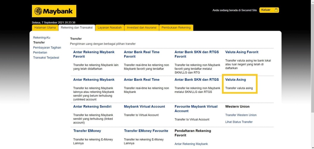 Panduan Transfer Valas