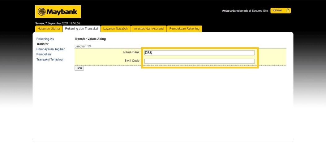 Panduan Transfer Valas